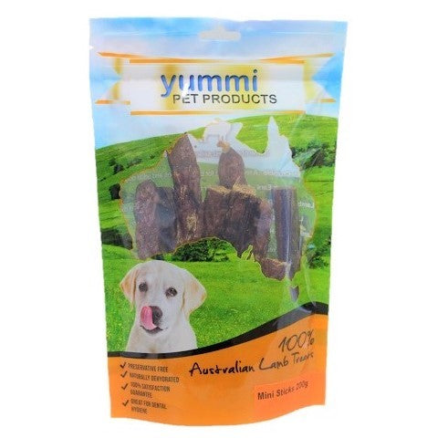YUMMI LAMB MINI STICKS 200G – Campbelltown Pet & Aquarium Centre Pty Ltd